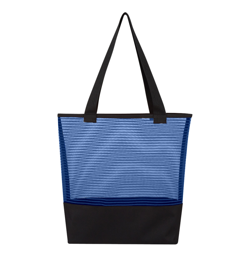 Sheer Mesh Pinstripe Tote Bag