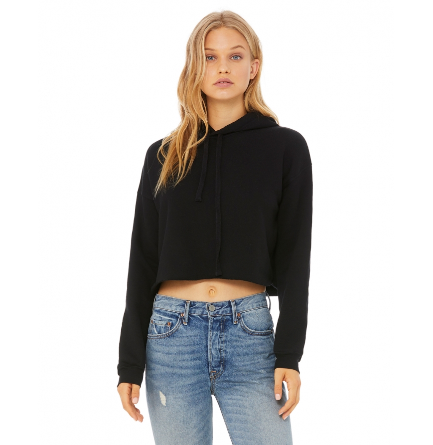 Women's Cropped Fleece Hoodie-B7502